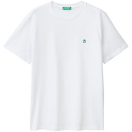 United Colors Of Benetton T-Shirt mit Label-Badge weiß XS XS Kurzarm-Design, ideal für warme Tage oder als Layering-Basis