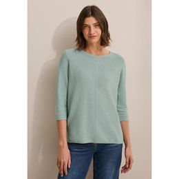 Cecil Strickpullover, mit 3/4-Arm und Rundhals cool salvia melange XS (36) XS (36) 3/4-Arm Struktur-Pullover f&uuml;r Damen von Cecil