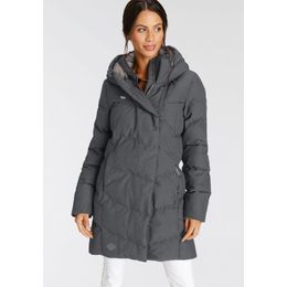 Ragwear Steppjacke »PAVLINNA O« mit Kapuze stylischer, gesteppter Winterparka mit Kapuze GREY XXL (44) XXL (44) Vegan, von PETA verifizierte lange...