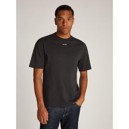 Calvin Klein T-Shirt »NANO LOGO INTERLOCK T-SHIRT« mit Logoschriftzug Ck Black XL XL Klassisches Rundhals T-Shirt, perfekt für jeden Casual Look