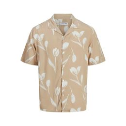 Jack & Jones JACK & JONES Kurzarmhemd »JJEJEFF CHARGE RESORT SHIRT SS SN« mit All-Over Print Oxford Tan S - N-Gr N-Gr S Cooles Hemd von Jack & Jones