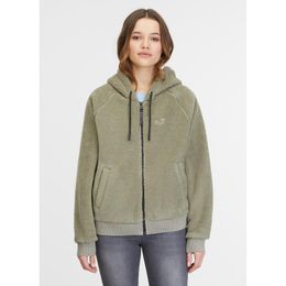 Ragwear Sweatjacke &raquo;TALIANA&laquo; aus weichem Teddy Pl&uuml;sch DUSTY OLIVE M (38) M (38) Vegan, von PETA verifizierte Pl&uuml;schjacke von Ragwear