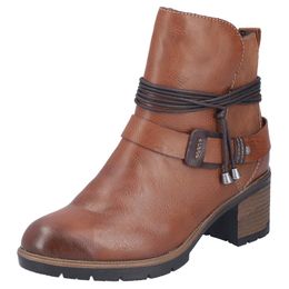 Rieker Stiefelette, Boots, Blockabsatz, Zierbänder, in Used-Optik cognac 41 41 Stiefelette mit trendiger Schaftgestaltung