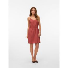 V&eacute;ro Moda VERO MODA Tr&auml;gerkleid &raquo;VMMYMILO SINGLET SHORT DRESS WVN GA&laquo; Sommerkleid, mit Leinen Marsala L (40) - N-Gr N-Gr L (40) Pflegeleichte...