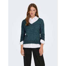 Jacqueline de Yong JDY V-Ausschnitt-Pullover »ELANORA L/S V-NECK PULLO. KNT NOOS« mit leicht überschnittenen Schultern Atlantic Deep Detail:MELANGE L (40) L (40)...