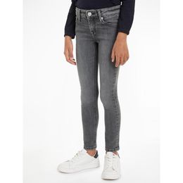 Tommy Hilfiger Skinny-fit-Jeans &raquo;NORA SKINNY MID GREY WASH DENIM&laquo; Kinder bis 16 Jahre mit Logopr&auml;gung Blackused 7 (122) - N-Gr N-Gr 7 (122)...