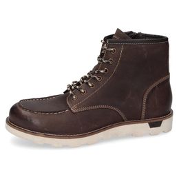 Dockers by Gerli Schn&uuml;rboots Boots, Freizeitschuh mit gepolsterter Innensohle schoko 44 44 DOCKERS-Schn&uuml;rboots mit wei&szlig;er Laufsohle