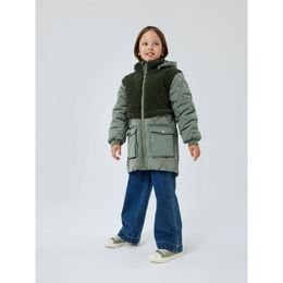 name it Steppjacke »NKFMIKA LONG JACKET1« mit Kapuze Agave Green 134 134 Steppjacke von name it für Mädchen