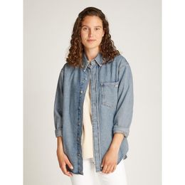 Calvin Klein Jeans Jeansbluse »DAD DENIM SHIRT« in hellblauer Waschung Denim Light S (36) S (36) Jeanshemd von CALVIN KLEIN
