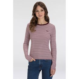 Levi's LEVI'S Langarmshirt »ESSENTIAL HM LS TEE« mit Streifen ANITA STRIPE ZINFAND XS (34) XS (34) Langarmshirt für Damen von Levi's