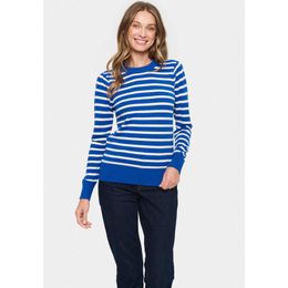 Saint Tropez Rundhalspullover »FikamSZ LS« Surf Blue L (40) L (40) Casual Pullover von Saint Tropez