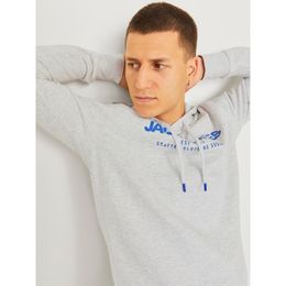 Jack & Jones JACK & JONES Kapuzensweatshirt »JJALVIS SWEAT HOOD« White Melange L L Cooler Hoodie mit Print