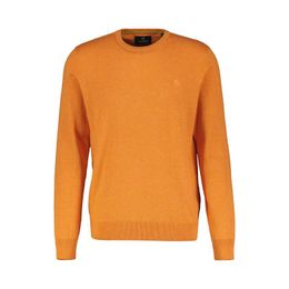 Lerros Rundhalspullover mit Logo Stickerei orange L L Pullover von Lerros