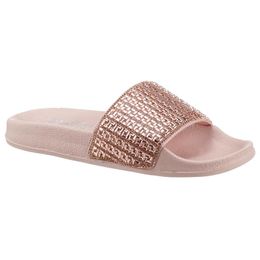 Skechers Pantolette »POP UPS NEW SPARK«, Sommerschuh, Schlappen mit funkelnder Bandage roségoldfarben 40 40 Trendiger Sommerschuh zum Schlupfen