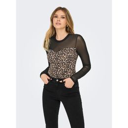 Only Body &raquo;ONLLIVE LOVE L/S LEO MESHBODY CS JRS&laquo; Ginger Root AOP:Tikkie leo M (38) - N-Gr N-Gr M (38) Body von Only