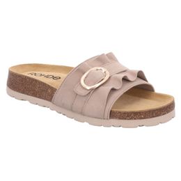 Rohde Pantolette »MILANO« Sommerschuh, Strandschuh, Schlappen, Hausschuh mit Softfußbett hellbeige 38 38 Sommerliche Pantolette zum Schlupfen