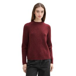 Tom Tailor Denim Stehkragenpullover mit Rippstruktur tawny port red melange XL (42) XL (42) Pullover von Tom Tailor Denim