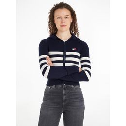 Tommy Jeans Sweatjacke »TJW STRIPE ZIP THRU BADGE HOOD«, mit Flagge Dark Night Navy/Stripe M (38) M (38) Sweatjacke von Tommy Jeans