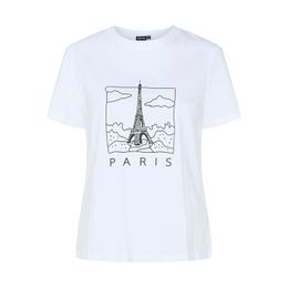 Pieces Kurzarmshirt &raquo;PCMARIA SS O-NECK TEE BC MM JRS&laquo; Bright White Print:Black eiffel M M T-Shirt von Pieces