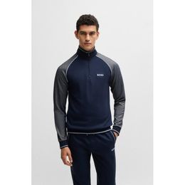 BOSS Sweatshirt »Tracksuit 1/4 Jacket« Dark Blue 403 XL XL Troyersweatshirt von BOSS