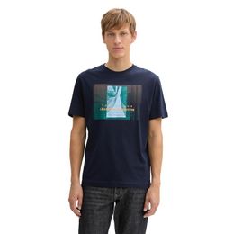 Tom Tailor T-Shirt mit Foto-Print sky captain blue L L T-Shirt von Tom Tailor
