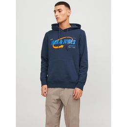 Jack & Jones JACK & JONES Kapuzensweatshirt »JCOBLACK SWEAT HOOD CH« Navy Blazer XL XL Gummidruck für Weichheit
