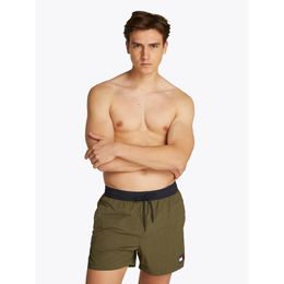 Tommy Hilfiger Swimwear Badeshorts »MEDIUM DRAWSTRING« mit Logo-Patch, mit kontrastfarbenem Bund Army Green S (48) - N-Gr N-Gr S (48) Badeshorts...