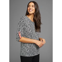 Laura Scott 3/4-Arm-Shirt mit Allover-Print schwarz-weiß-rosa 32/34 32/34 Shirt von Laura Scott