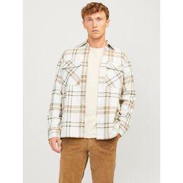Jack & Jones JACK & JONES Langarmhemd »JPRRAYMOND MELANGE CHECK LS OVERSHIRT SN« Cloud Dancer S - N-Gr N-Gr S Cooles Hemd von Jack & Jones