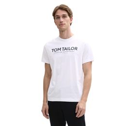 Tom Tailor Rundhalsshirt mit Logoprint weiß S S Rundhalsshirt von Tom Tailor DENIM