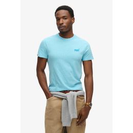 Superdry Rundhalsshirt »ESSENTIAL LOGO EMB TEE« Turquoise Sea Grit M M Cooles Shirt von Superdry