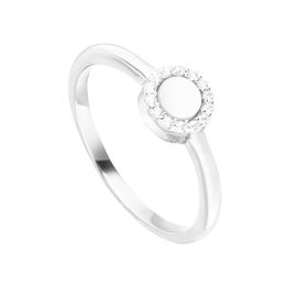 Nana Kay Silberring &raquo;Shiny Circles, ST1948&laquo; mit Zirkonia (synth.) - mit Perlmutt silberfarben-kristallwei&szlig;-perlmuttfarben 56 Eleganter Damenring...