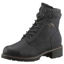 Tamaris Winterboots, Blockabsatz, Schnürboots, Winterstiefelette mit Duo Tex-Ausstattung navy 38 38 Robuster Schnürboots in veganer Verarbeitung
