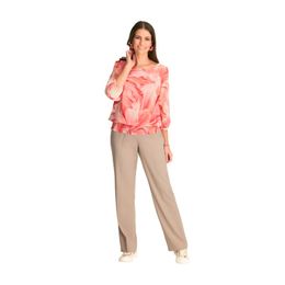 HERMANN LANGE Collection Blusenshirt mit gesmoktem Saumabschluss koralle-lindgr&uuml;n 50 50 Gemusterte Bluse von HERMANN LANGE Collection