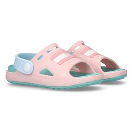 Tommy Hilfiger Badeschuh, Clog, Wasserschuh, Slides zum Baden rosa-hellblau-türkis 23 23 Sandale von Tommy Hilfiger zum Baden und an den Strand