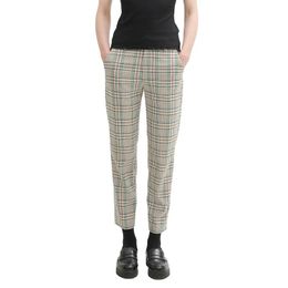 Tom Tailor Denim Webhose kariert mit Viskose beige green check XS (34) - N-Gr N-Gr XS (34) Karierte Stoffhose für Damen von Tom Tailor Denim