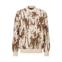 BOSS Orange Rundhalspullover in modischem Muster Light Beige271 L L Strickpullover von BOSS Orange