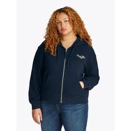 Tommy Hilfiger Curve Sweatjacke »CRV REG SCRIPT ZIP HOODIE« in Großen Größen, Kapuze, Zipper, Logoschriftzug Dark Night Navy 52 52 Sweatjacke von...