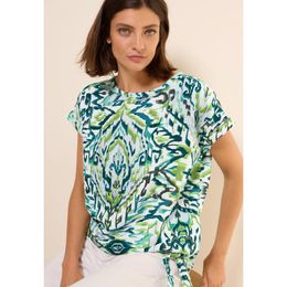Cecil Kurzarmbluse mit grafischem Muster green lagoon XXL (46) XXL (46) Gemusterte Leinenmix Bluse von Cecil