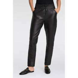 Mauritius Lederhose »MWTamika« elastischer Taillenbundmti Kordelzug black 4XL (48) - N-Gr N-Gr