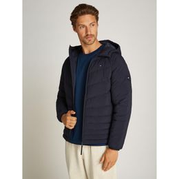 Tommy Hilfiger Herren Steppjacke &raquo;MIX QUILT HOODED JACKET&laquo; mit Kapuze mit Raglan&auml;rmeln blau XL