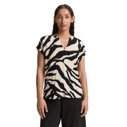 Tom Tailor Kurzarmbluse im Loose Fit abstract beige zebra 38 38 Bluse von Tom Tailor