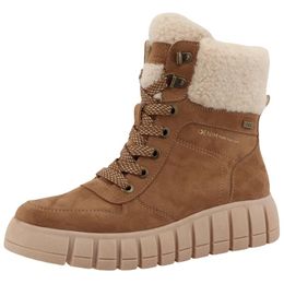 Tom Tailor Winterboots, Keilabsatz, Plateau, Winterstiefelette, Schnürboots, Reißverschluss braun 38 38 Schicker Schnürboots mit Fellimitatkragen...