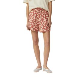 Qs Damen QS Shorts Sommerhose aus Musselin mit All-Over-Muster beige 44, N-Gr