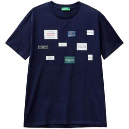 United Colors Of Benetton T-Shirt, mit Markenlabel marine M M Kurzarm-Design, ideal für warme Tage oder als Layering-Basis