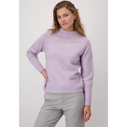 monari Strickpullover aus Flauschgarn soft lilac 42 42 Elegant schlichter Pullover mit Stehkragen von monari