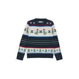 s.Oliver JUNIOR Rundhalspullover mit Intarsien Muster Navy Melange 140 140 Pullover von s.Oliver JUNIOR