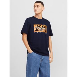 Jack & Jones JACK & JONES Print-Shirt &raquo;JJCOLTON TEE SS CREW NECK&laquo; Sky Captain XXL XXL Kurzarm und pflegeleichtes Material f&uuml;r optimalen Tragekomfort