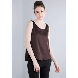 Imperial Blusentop in glänzender Satinqualität cioccola XL (42)