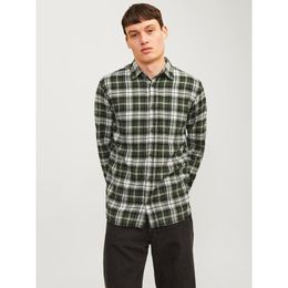 Jack & Jones JACK & JONES Langarmhemd »JJJOSHUA FALL FLANNEL SHIRT LS« Kombu Green S - N-Gr N-Gr S Cooles Hemd von Jack & Jones